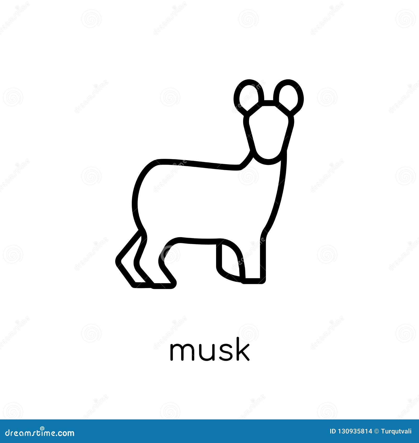 Musk Icon. Trendy Modern Flat Linear Vector Musk Icon on White B Stock ...
