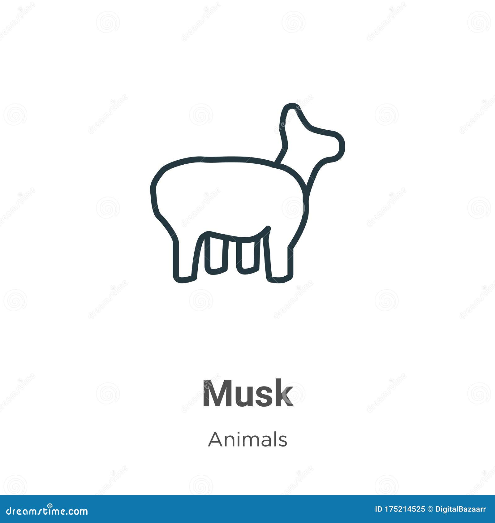 Musk Outline Vector Icon. Thin Line Black Musk Icon, Flat Vector Simple Element Illustration ...