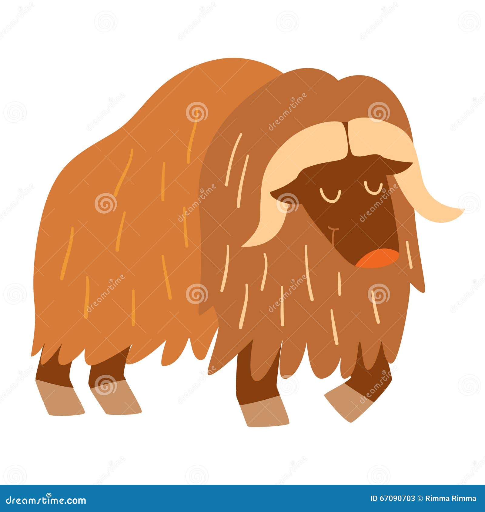 Musk-ox. Flat Cartoon Vector Illustration | CartoonDealer.com #67090703