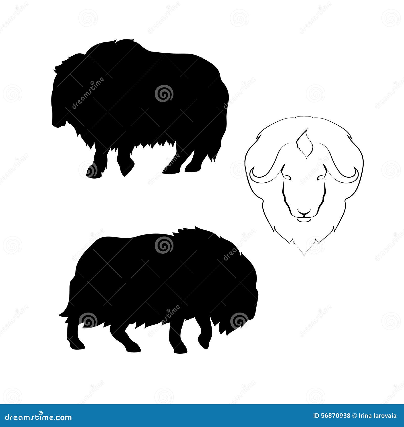Musk-ox Vector Silhouettes | CartoonDealer.com #56870938