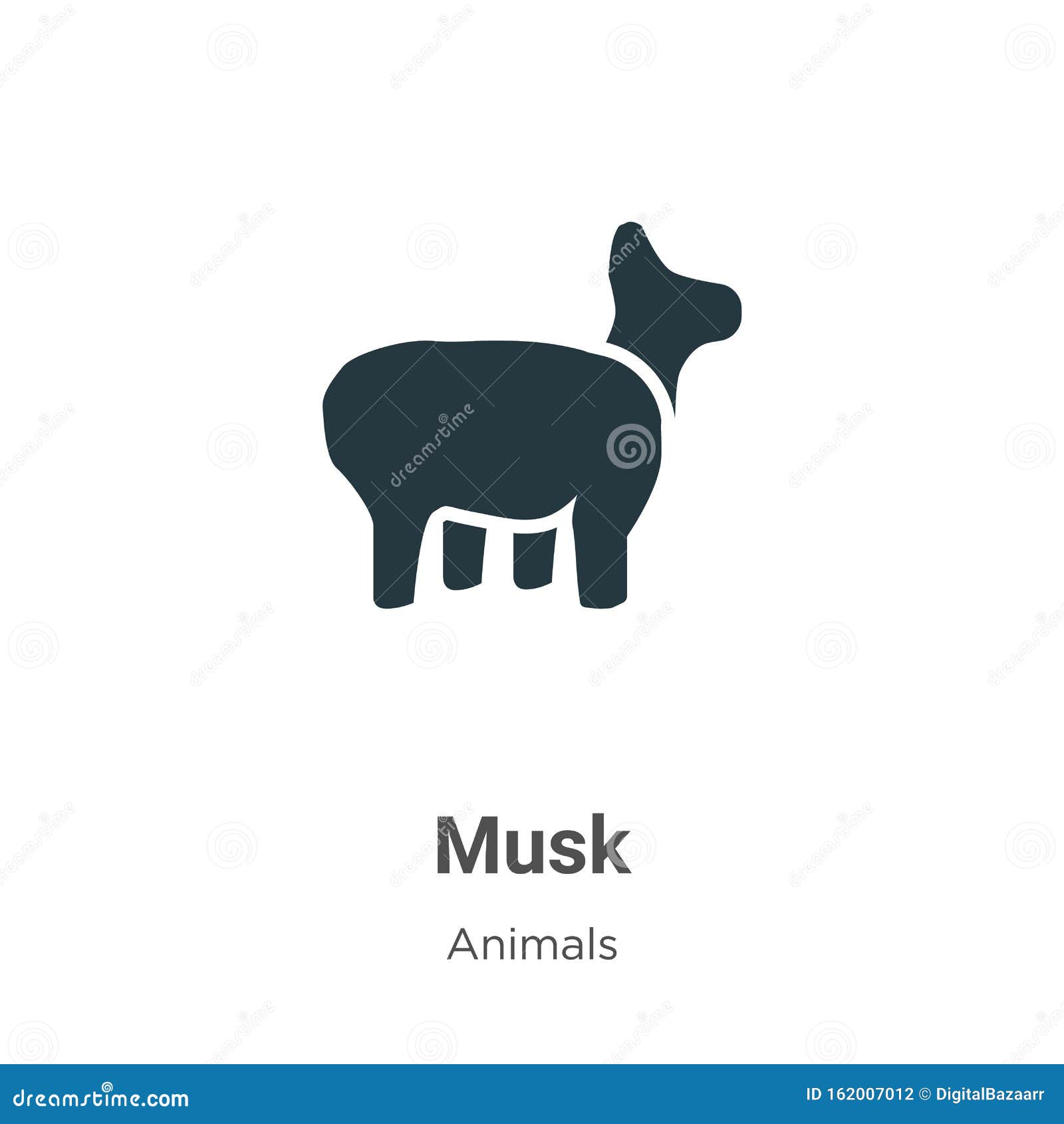 Musk-ox Flat Vector Illustration. Norway Wildlife Representative ...