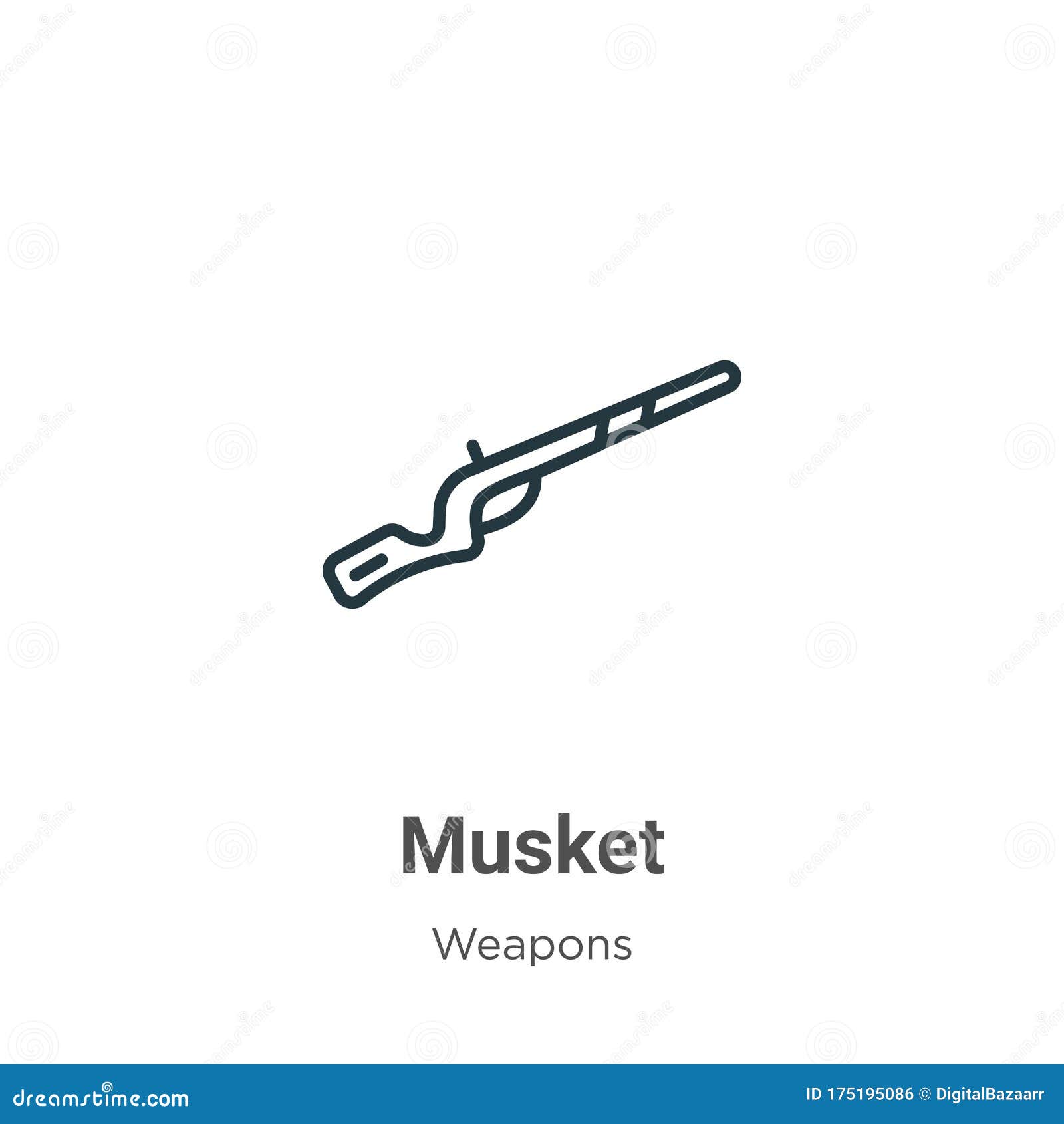 Musket Vector Icon In 6 Different Modern Styles. Black, Two Colored Musket Icons Designed In ...
