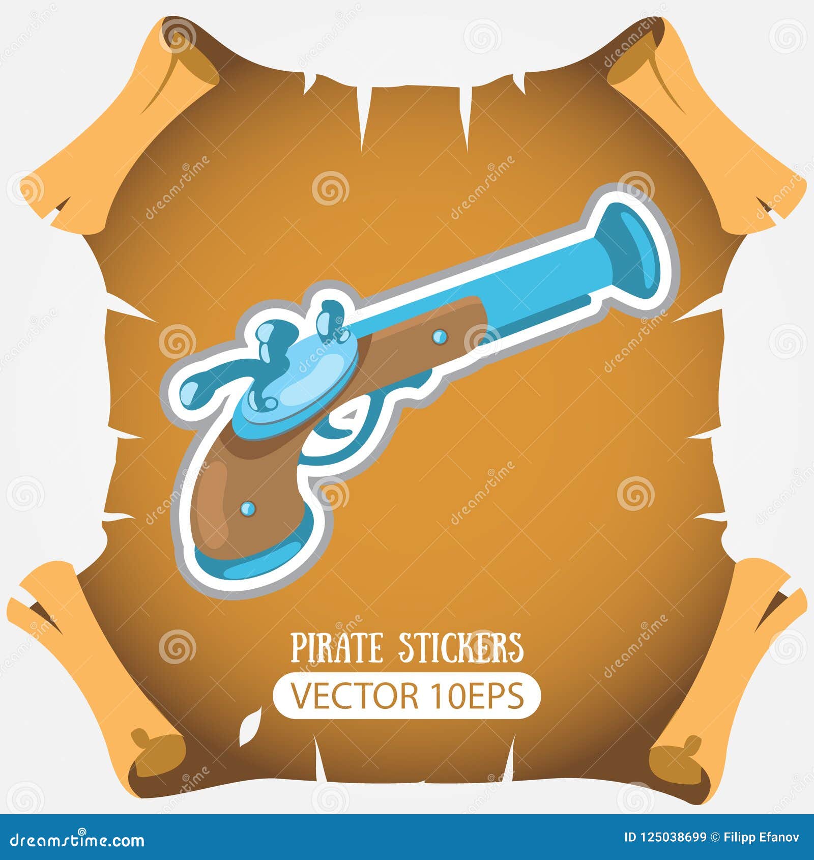 Musket Vector Stickers on the Pirate Theme Stock Illustration ...