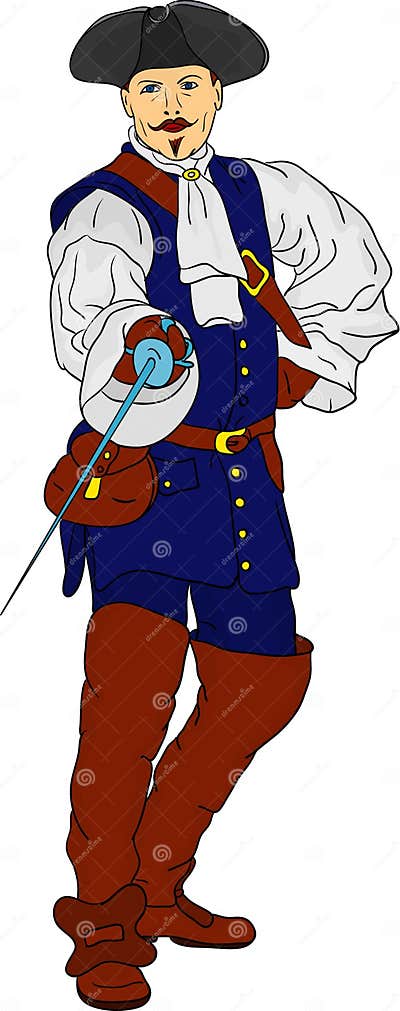 Musketeer stock vector. Illustration of chevalier, carnival - 11099789