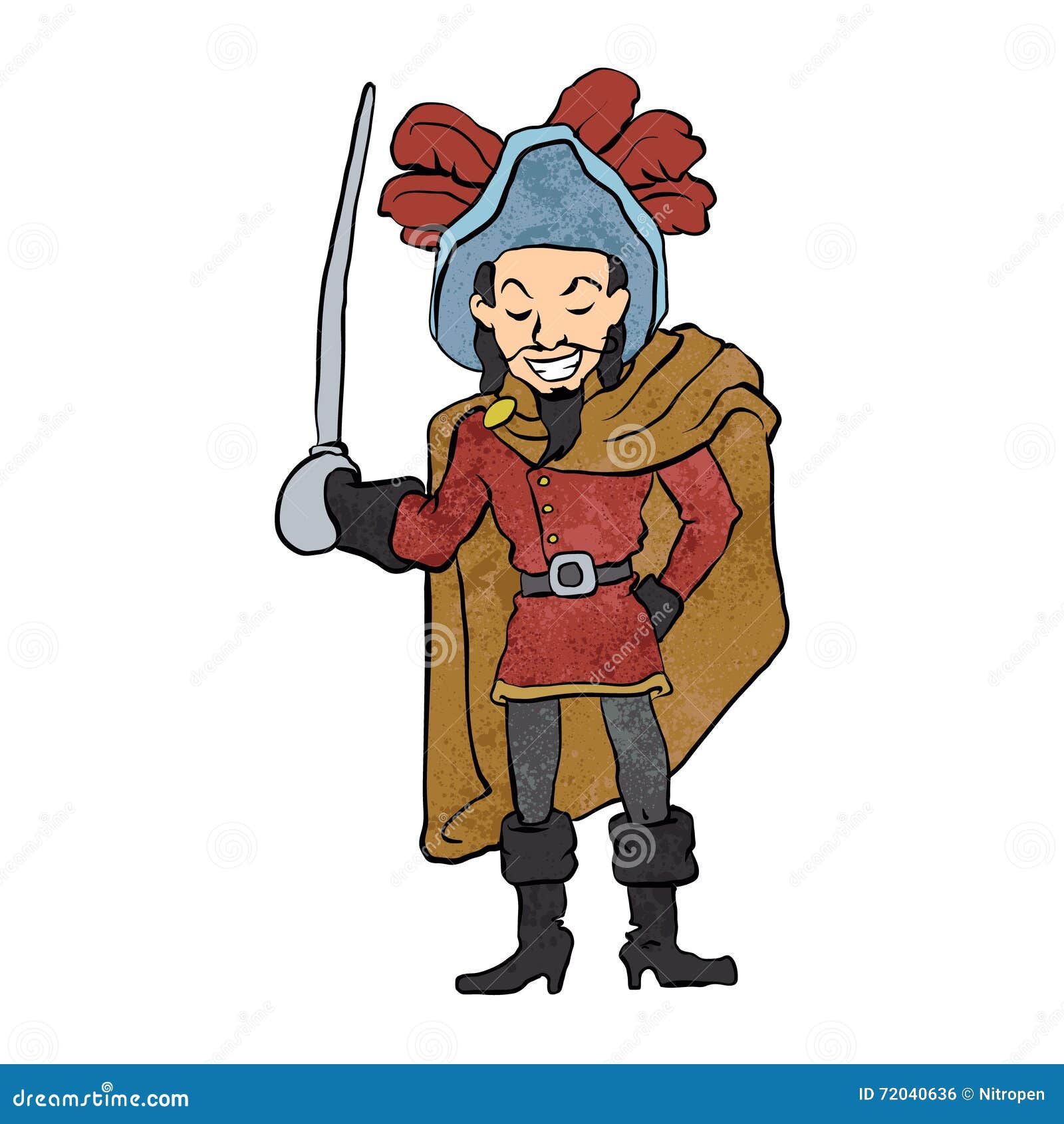Musketeer Cape with Saber Cartoon Stock Vector - Illustration of ...