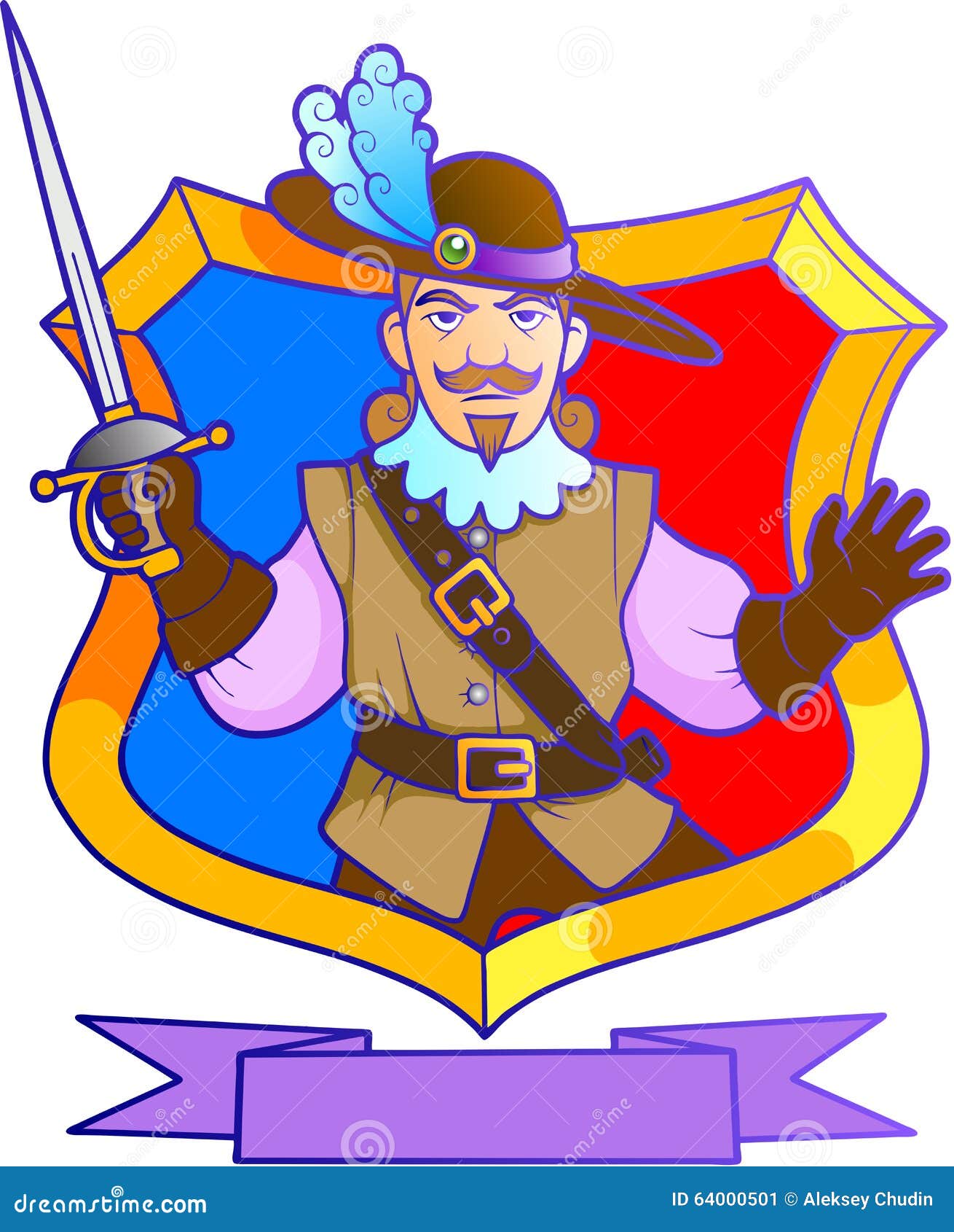 Musketeer sword in hand stock vector. Illustration of french - 64000501