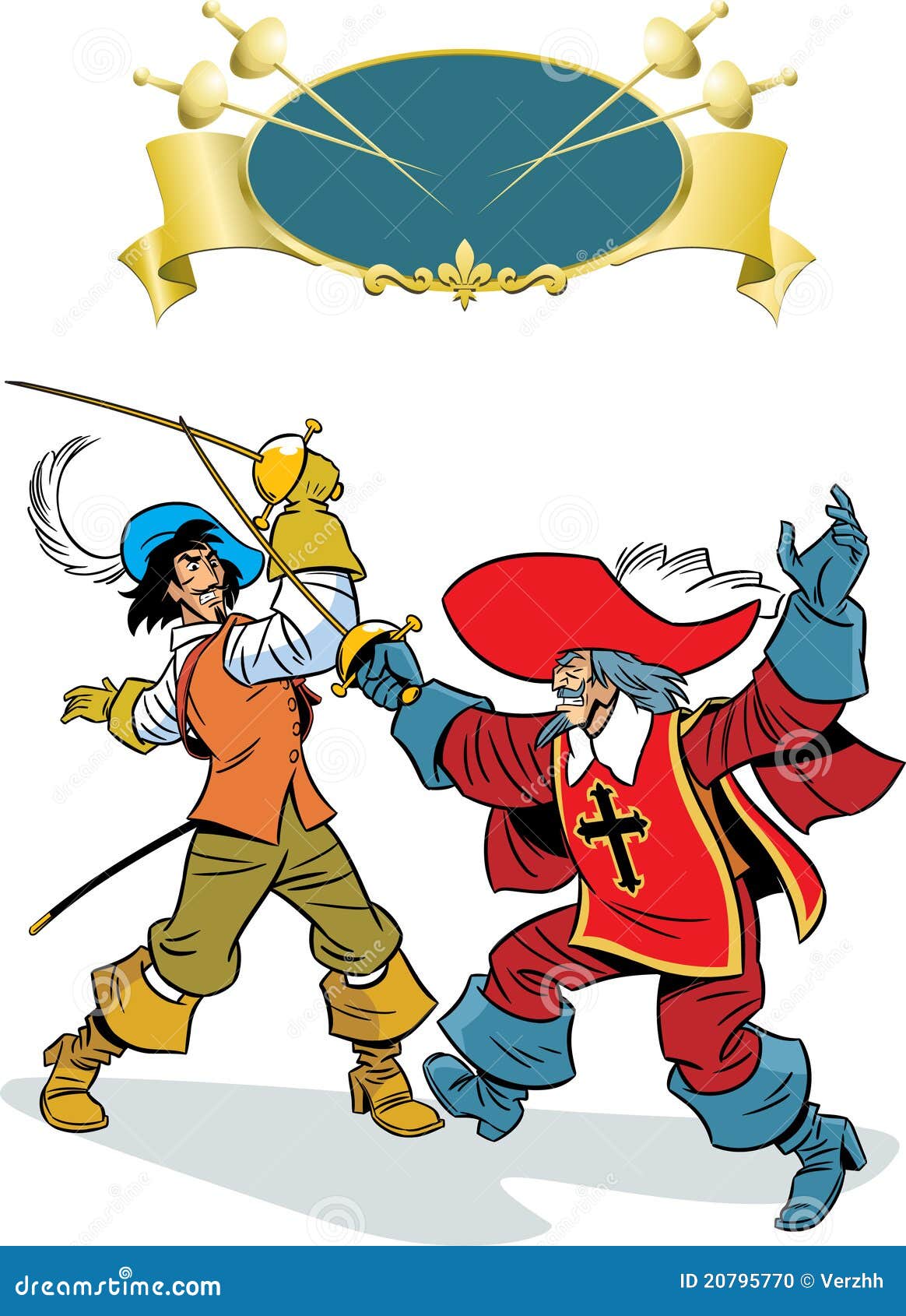 Musketeers fight stock vector. Illustration of military - 20795770