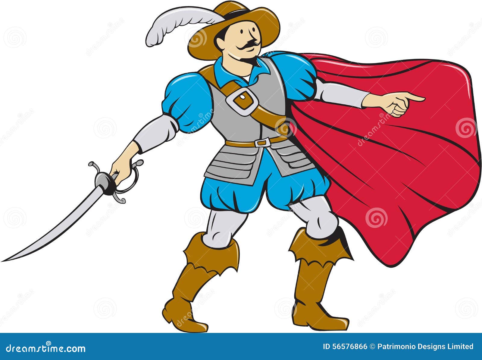 Musketier-Kap Mit Saber Cartoon Vektor Abbildung - Illustration von ...