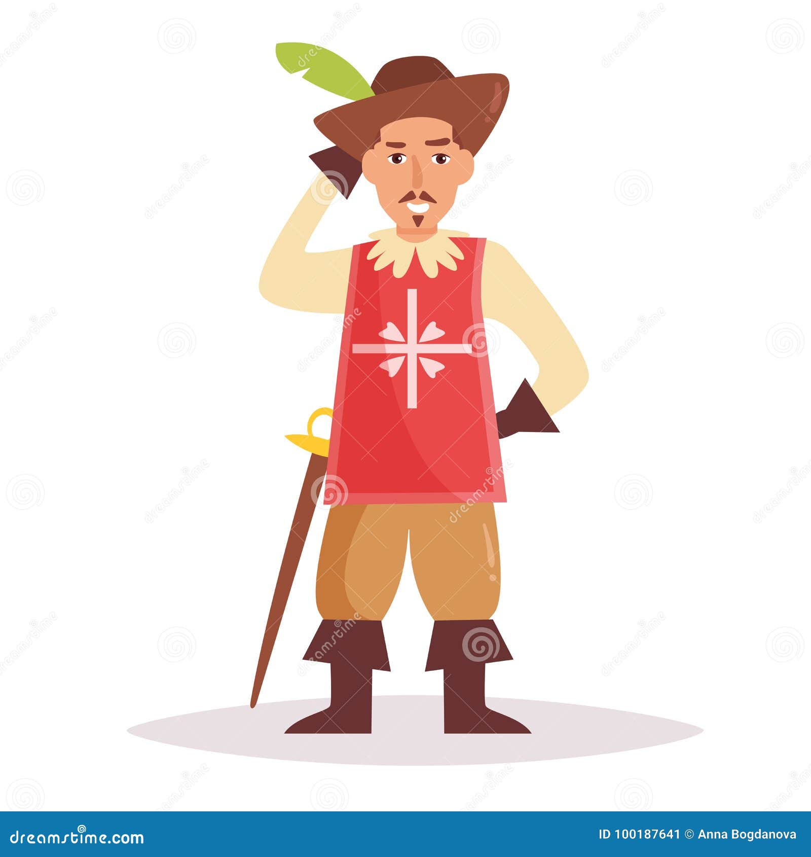 Musketier Vektor karikatur vektor abbildung. Illustration von ...