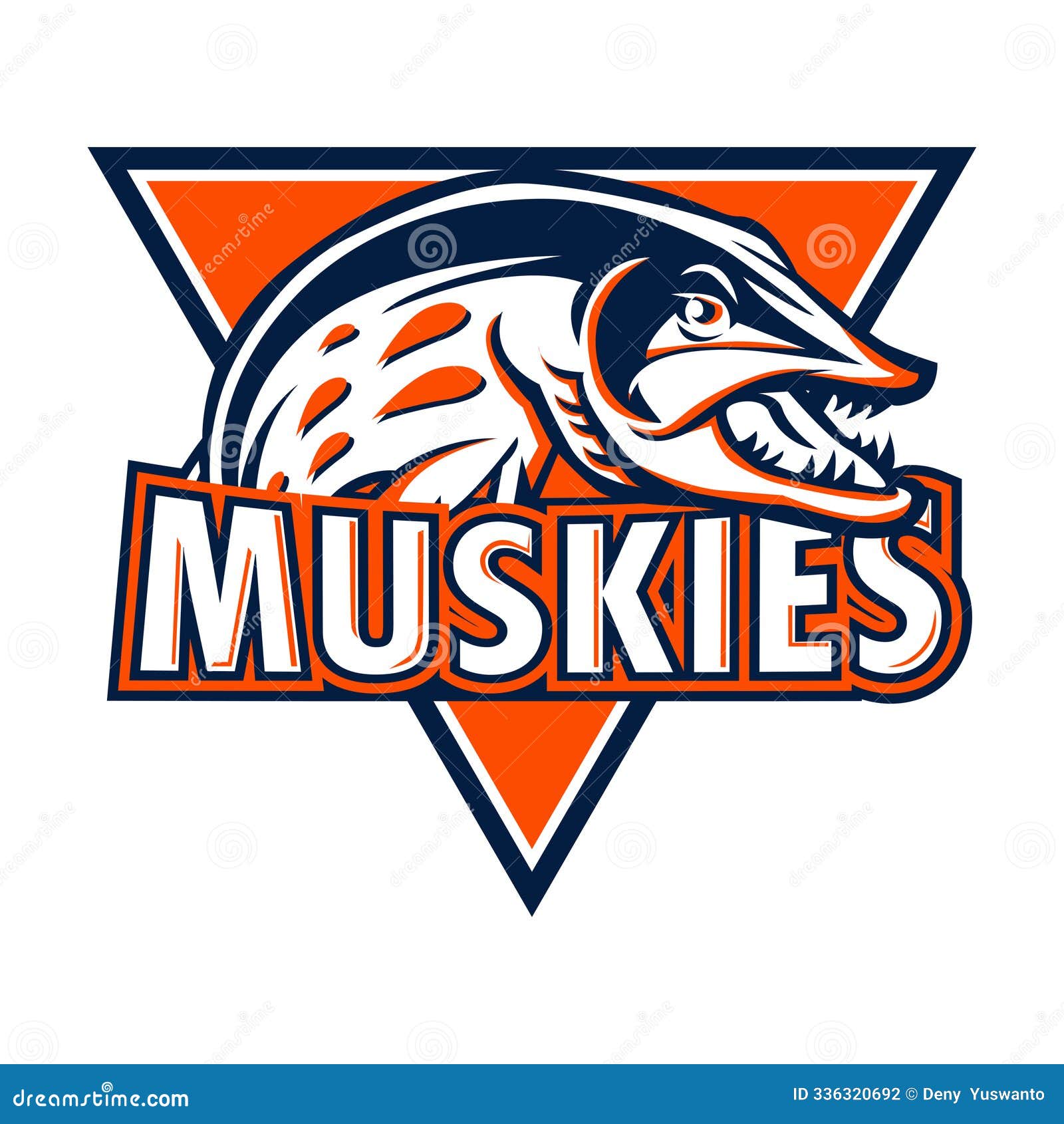 Muskies Fish Logo Vector Design Template Stock Illustration ...