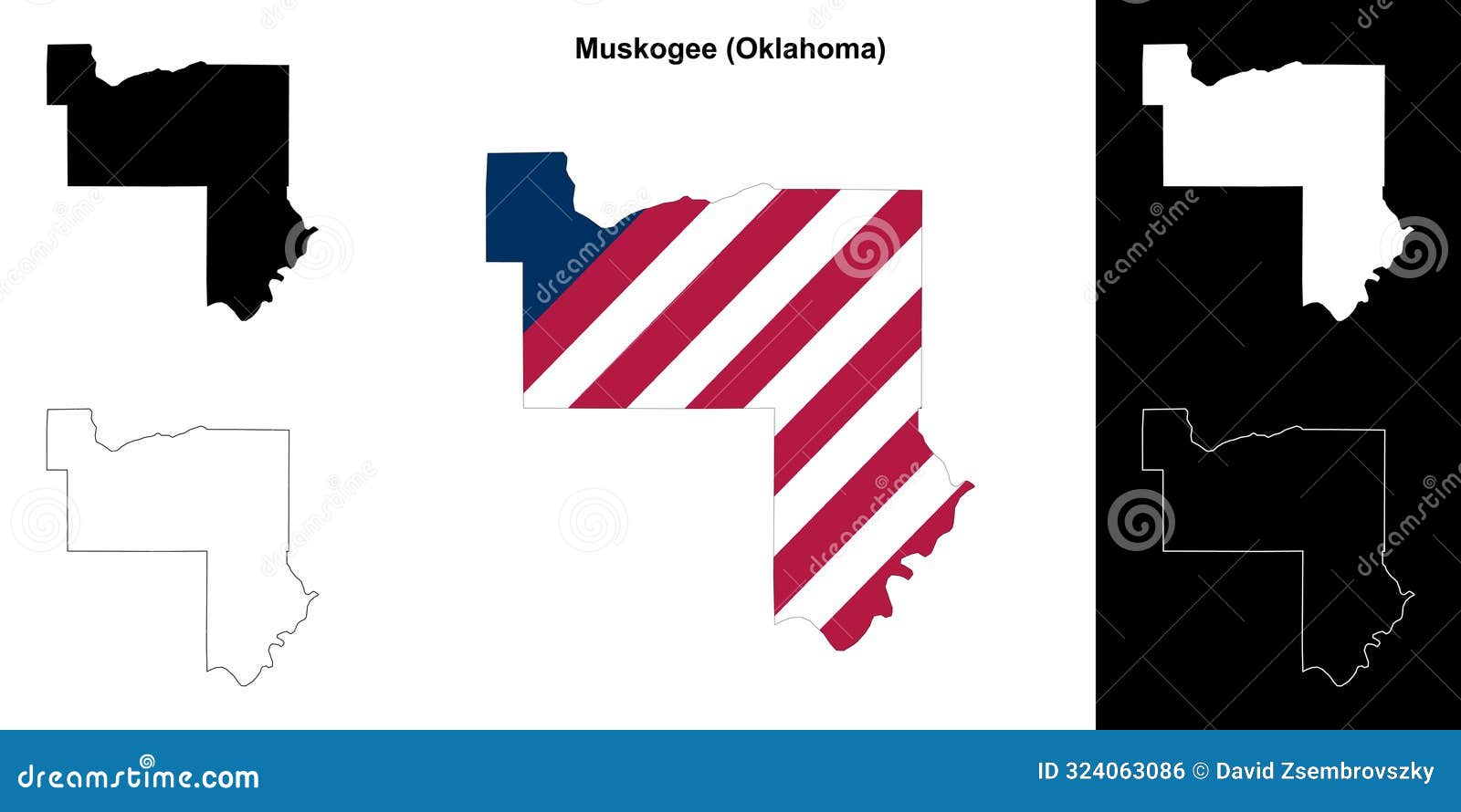 Muskogee outline map stock illustration. Illustration of icon - 324063086
