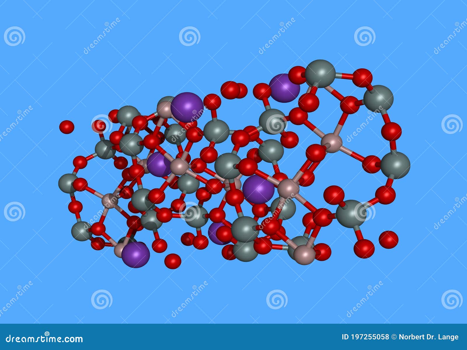 Muskovit molecular model stock illustration. Illustration of molecular ...
