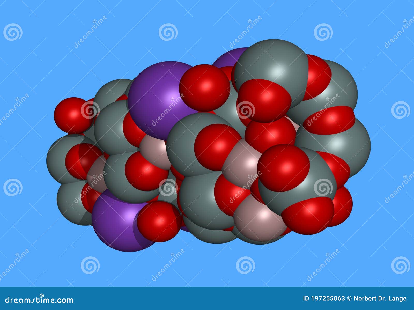 Muskovit molecular model stock illustration. Illustration of colored ...