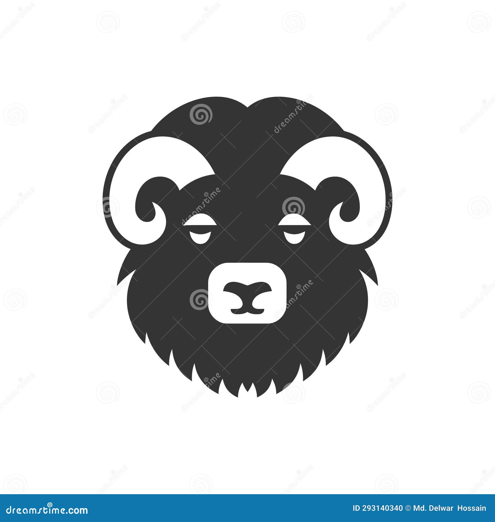 Muskox icon stock vector. Illustration of clothing, drawing - 293140340