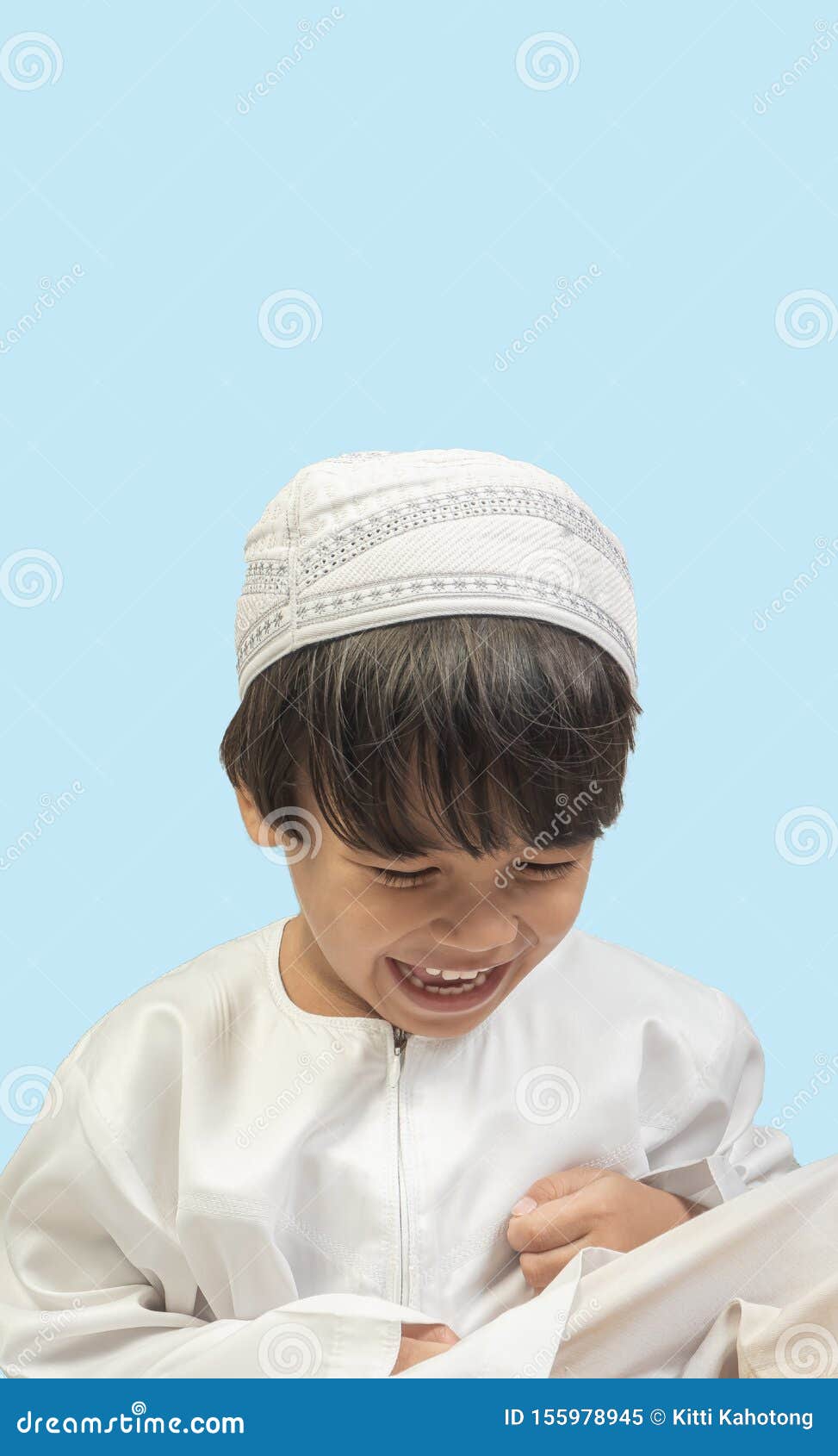 Muslim Boy in a Dress , Isolate Background Stock Image - Image of malay ...