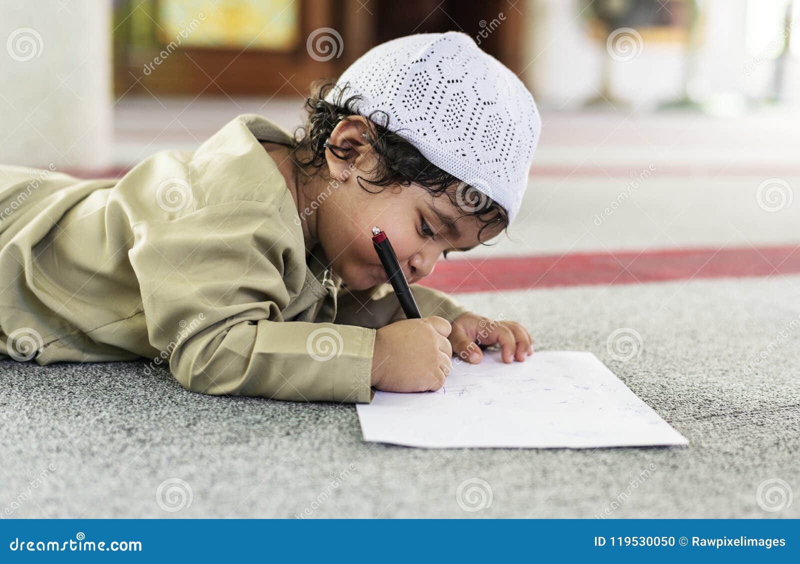 Muslim Boy Learning in a Mosque Stock Photo - Image of kufi, person ...