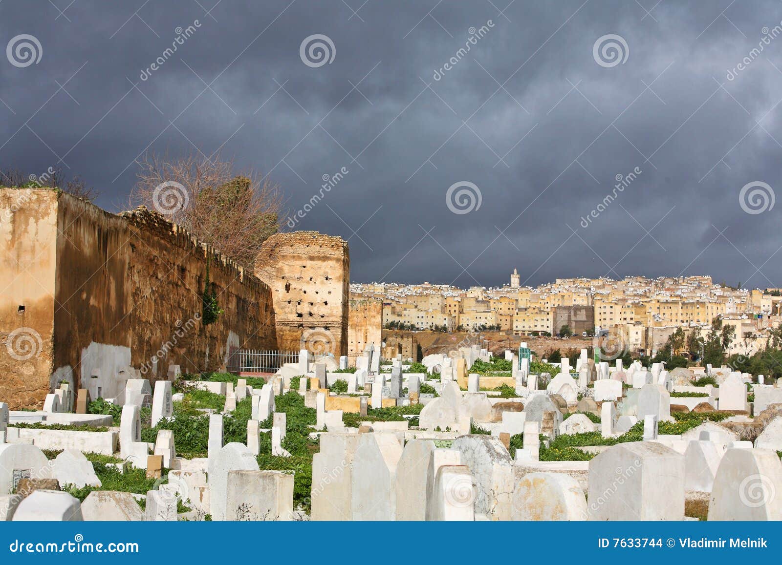 Muslim Cemetery. Fes, Morocco Stock Photo - Image of mosque, grave: 7633744