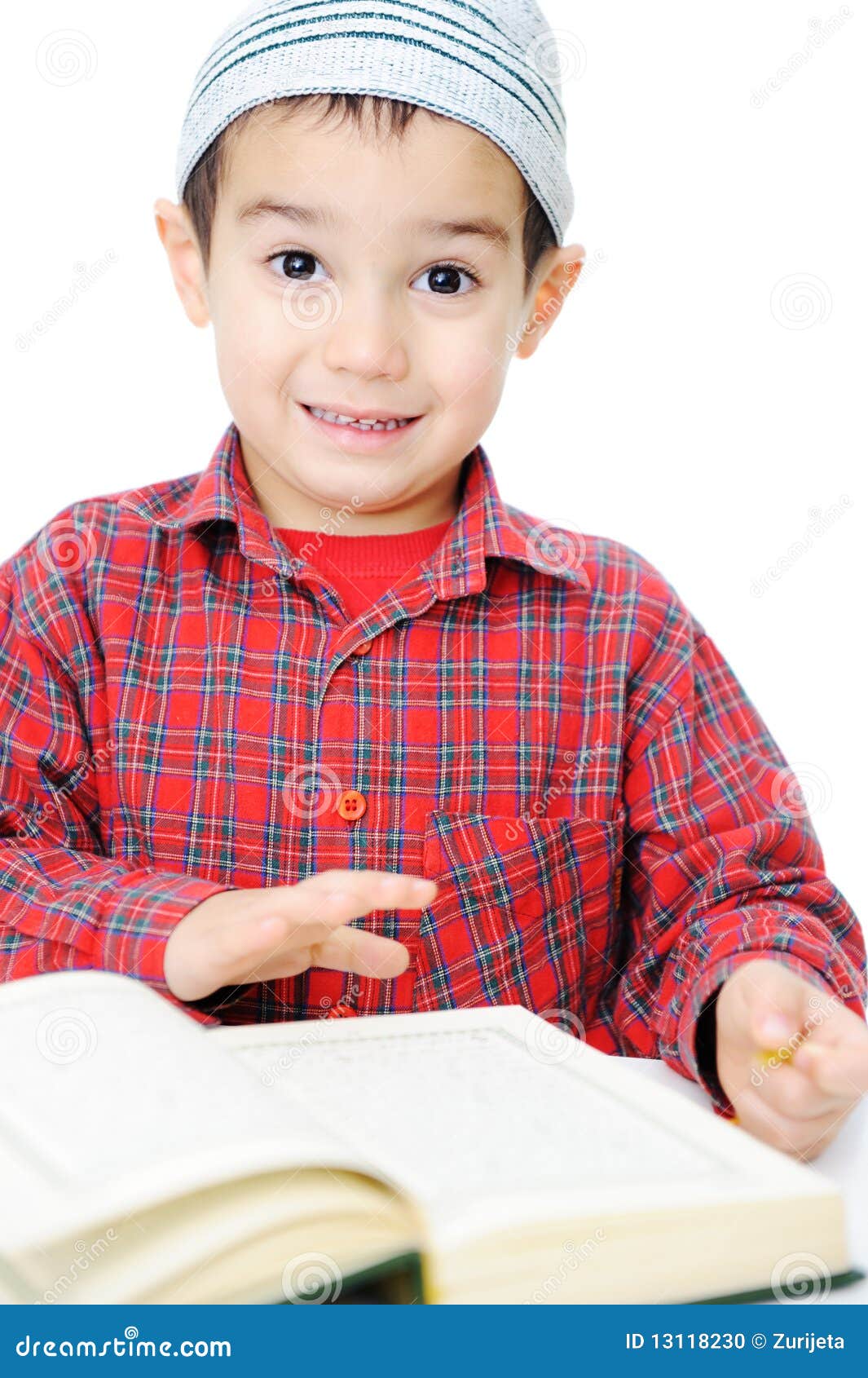 The Muslim Child Prays In The Mosque, The Little Boy Prays To God ...