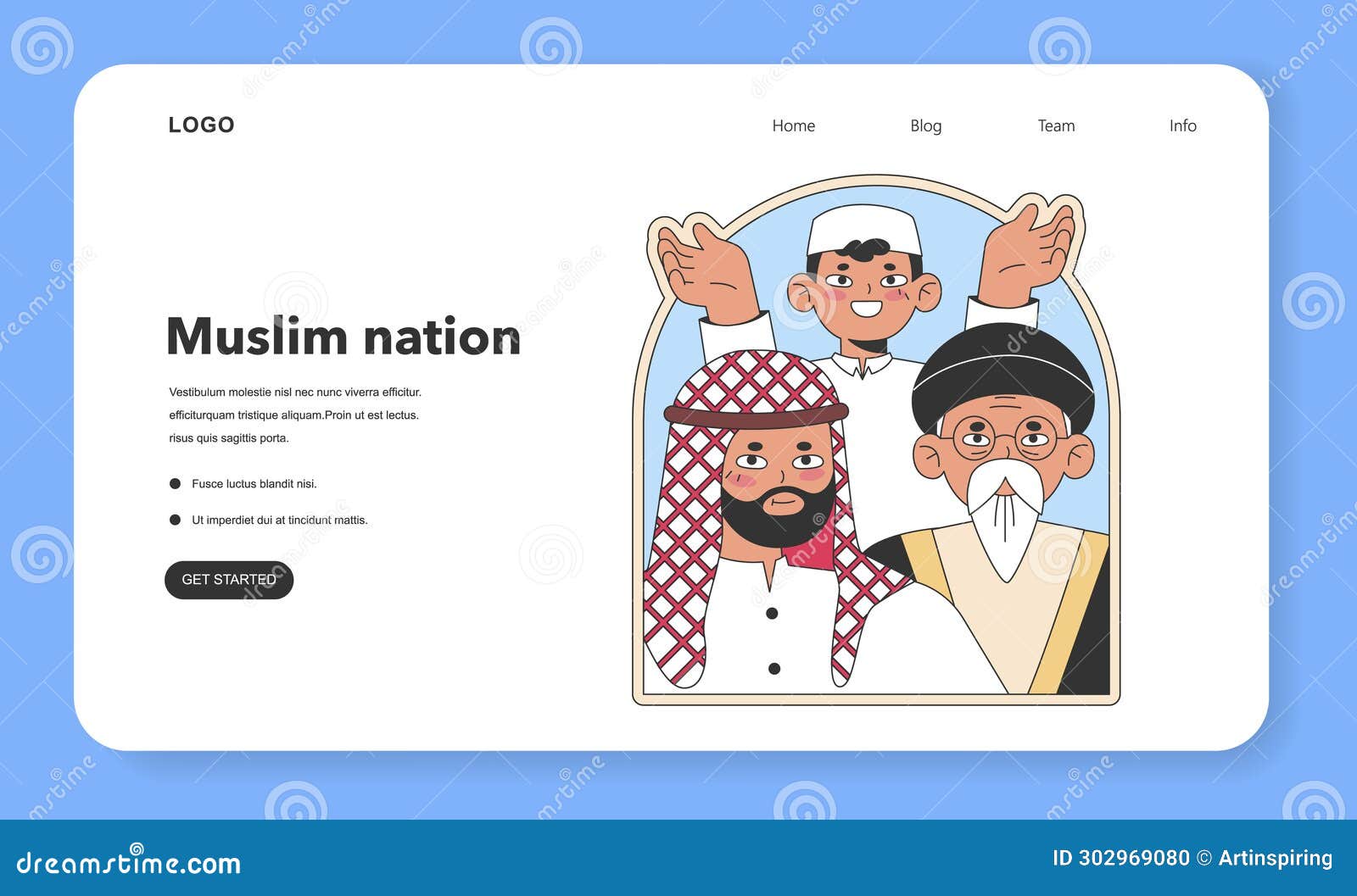 Muslim Community Unity Concept. Flat Vector Illustration Stock Vector ...