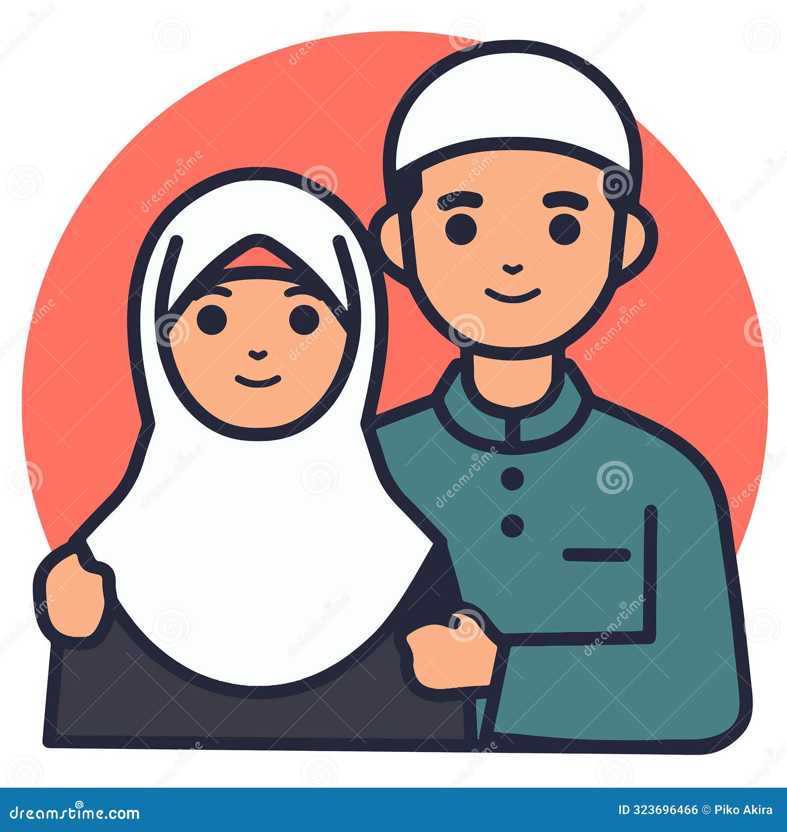 Muslim Couple Vector Illustrations Stock Vector - Illustration of wife ...