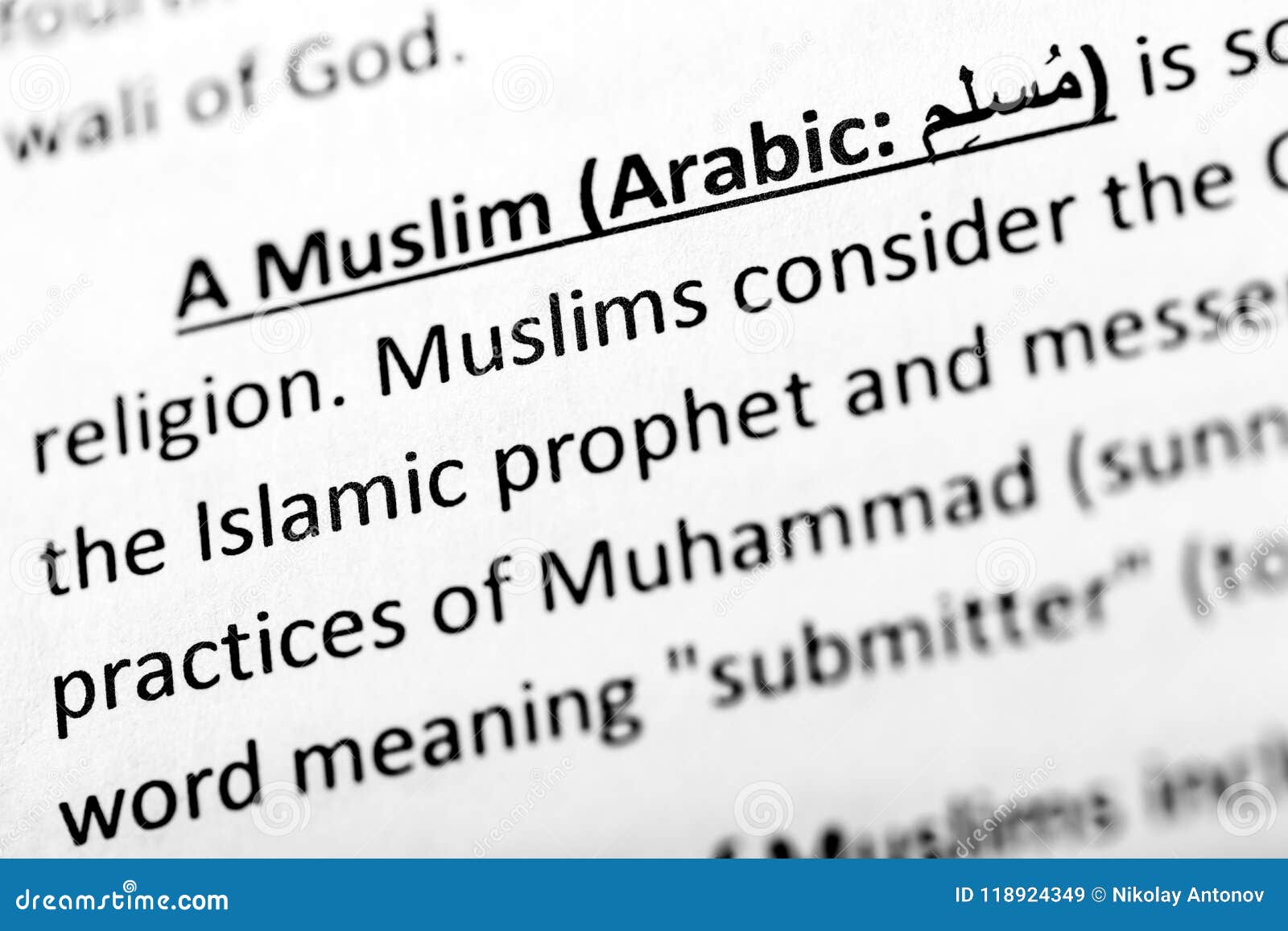 Muslim Explanation or Description in Dictionary or Article. Religion ...