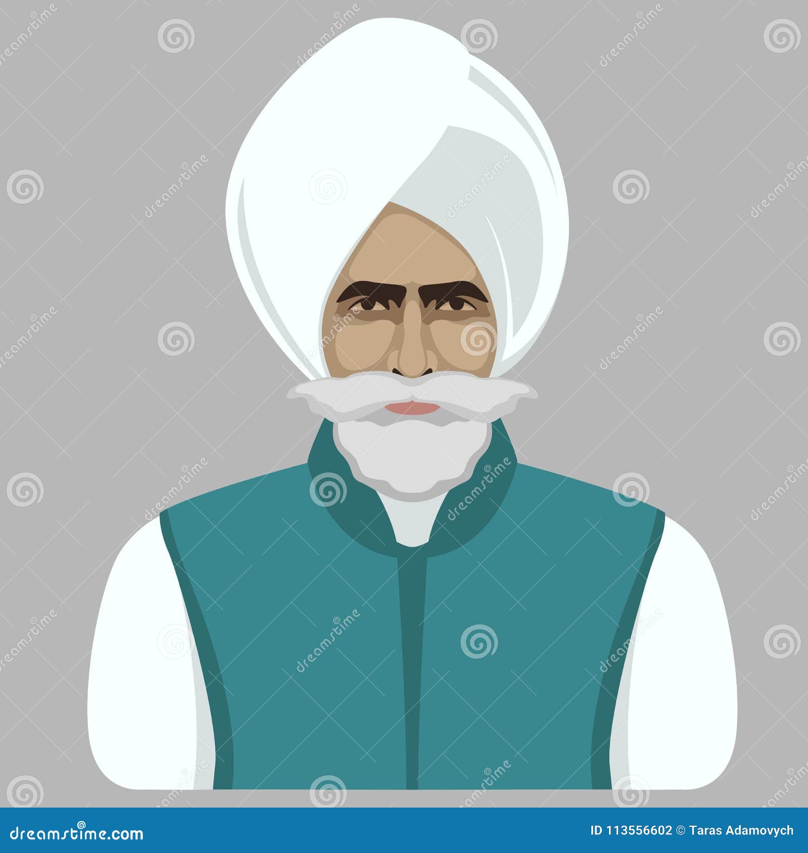 Muslim Face Head Vector Illustration Flat Style Front Stock Vector ...