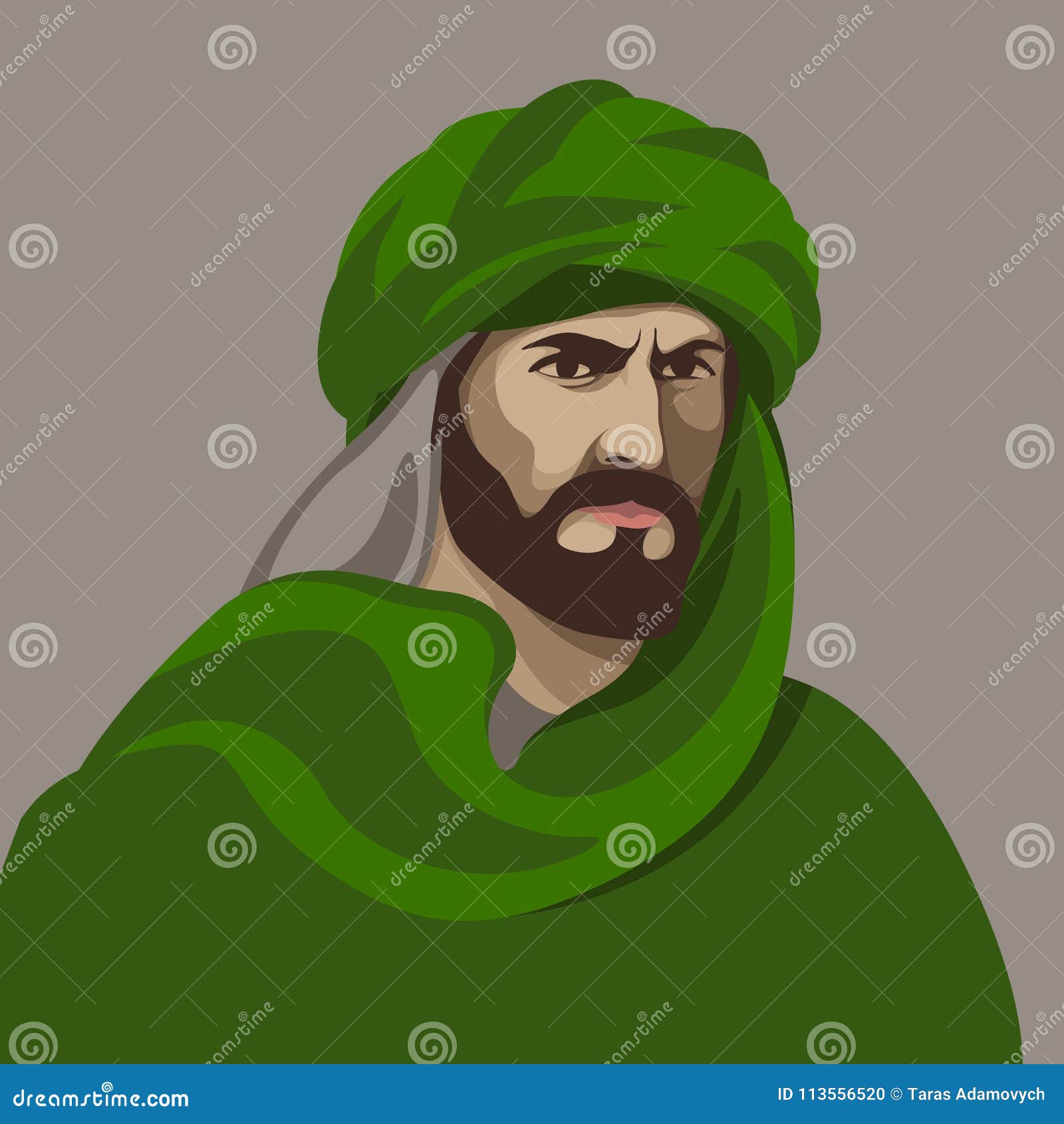 Muslim Face Head Vector Illustration Flat Style Front Stock Vector ...