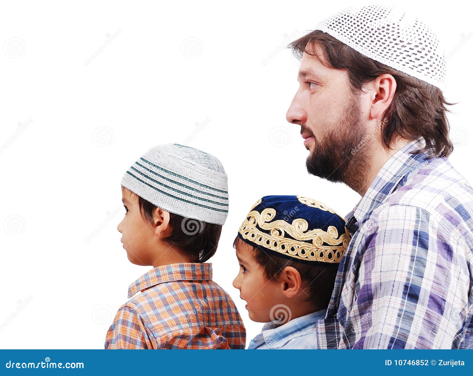 Muslim Family Father and Two Boys Stock Photo - Image of pupil, good ...