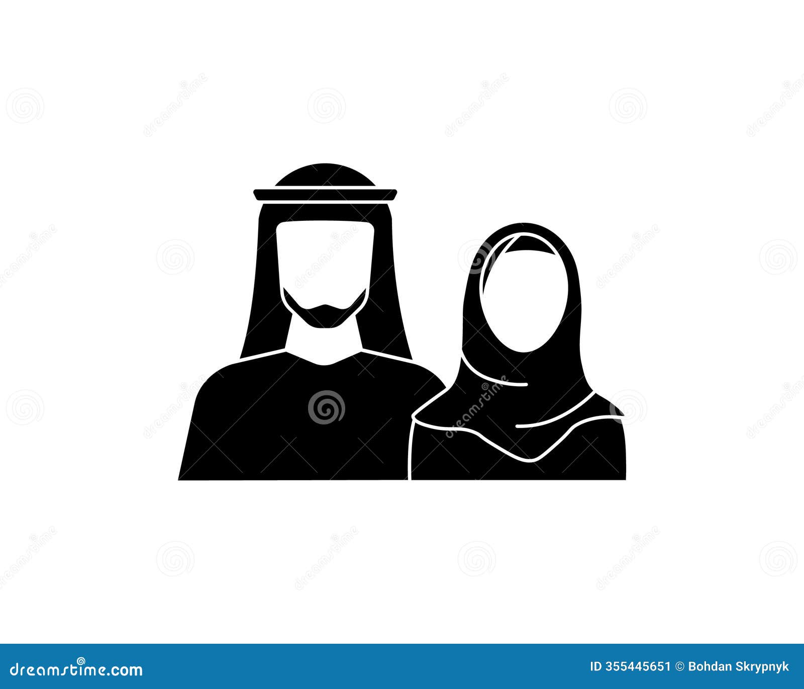 Muslim Family Icon Symbolizing Unity and Traditional Values. Stock ...
