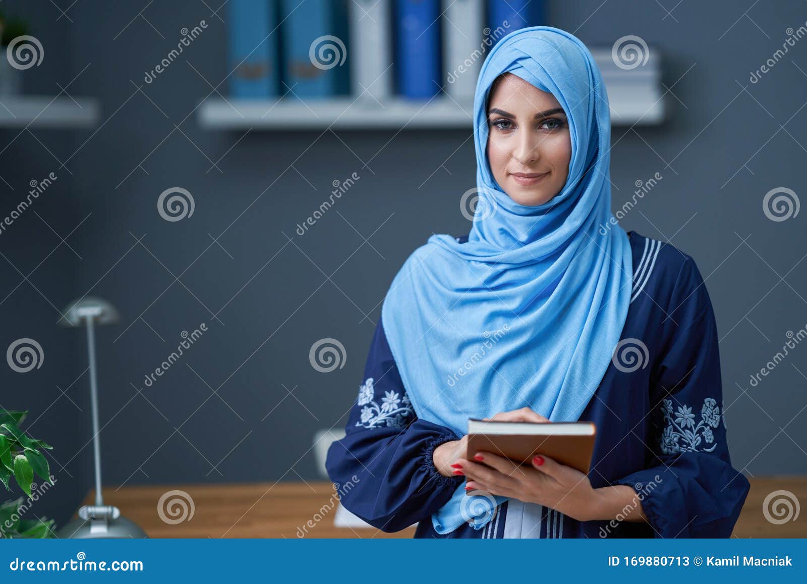 Muslim Female Student Learning at Home Stock Image - Image of ...