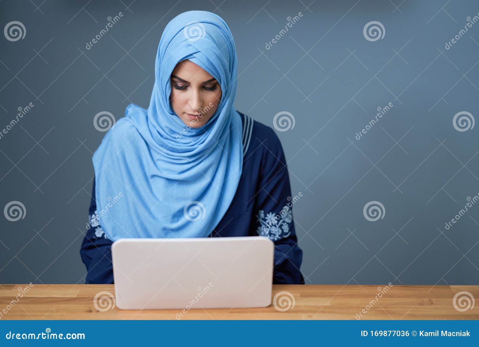 Muslim Female Student Learning at Home Stock Photo - Image of reading ...