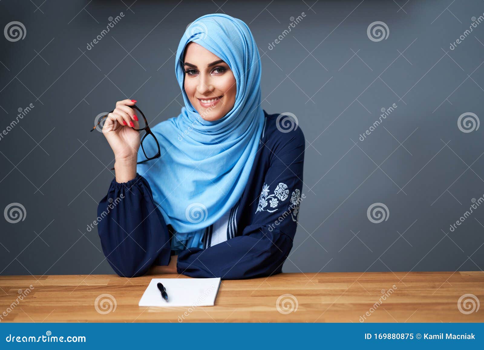 Muslim Female Student Learning at Home Stock Image - Image of authentic ...