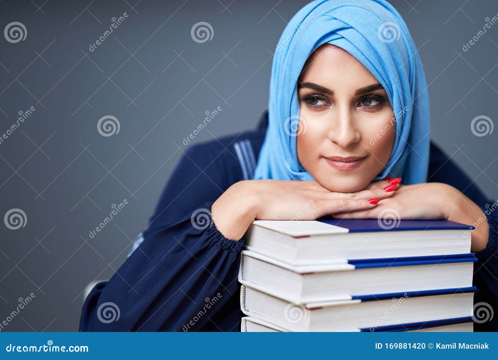 Muslim Female Student Learning at Home Stock Photo - Image of beautiful ...