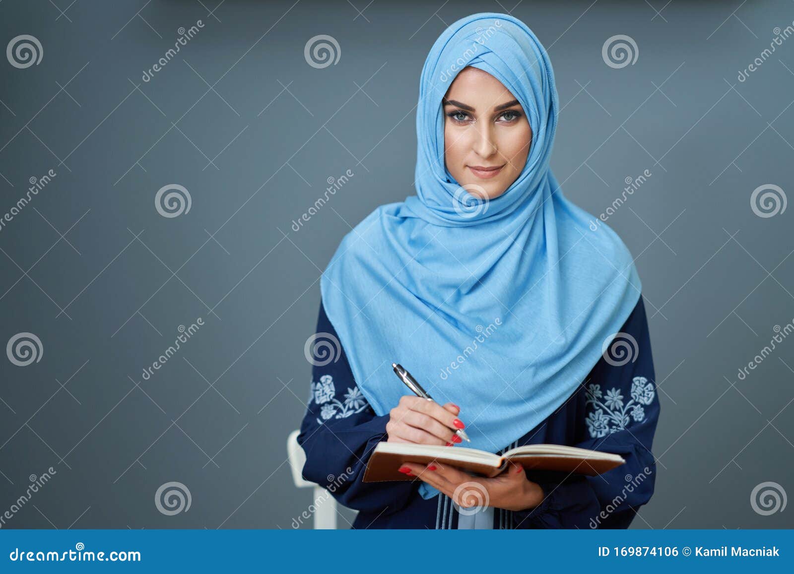 Muslim Female Student Learning at Home Stock Photo - Image of learning ...