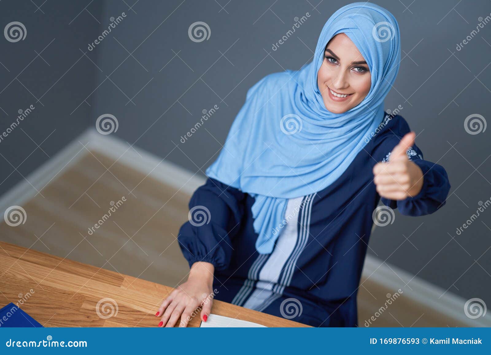 Muslim Female Student Learning at Home Stock Image - Image of islam ...
