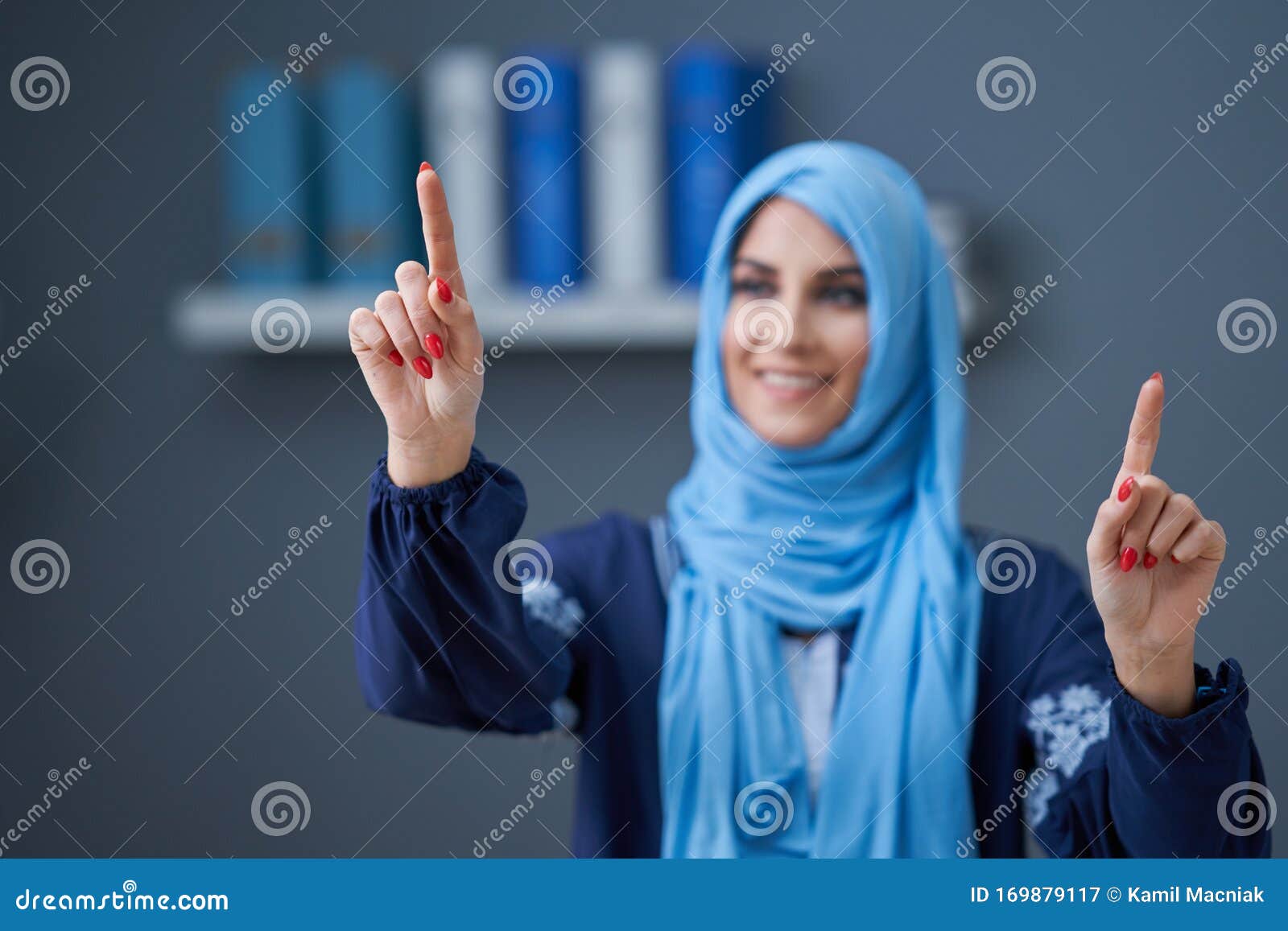 Muslim Female Student Learning at Home Stock Image - Image of college ...