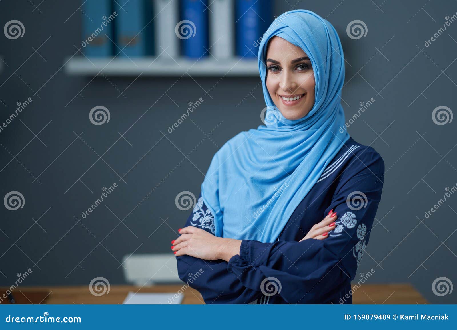 Muslim Female Student Learning at Home Stock Image - Image of portrait ...