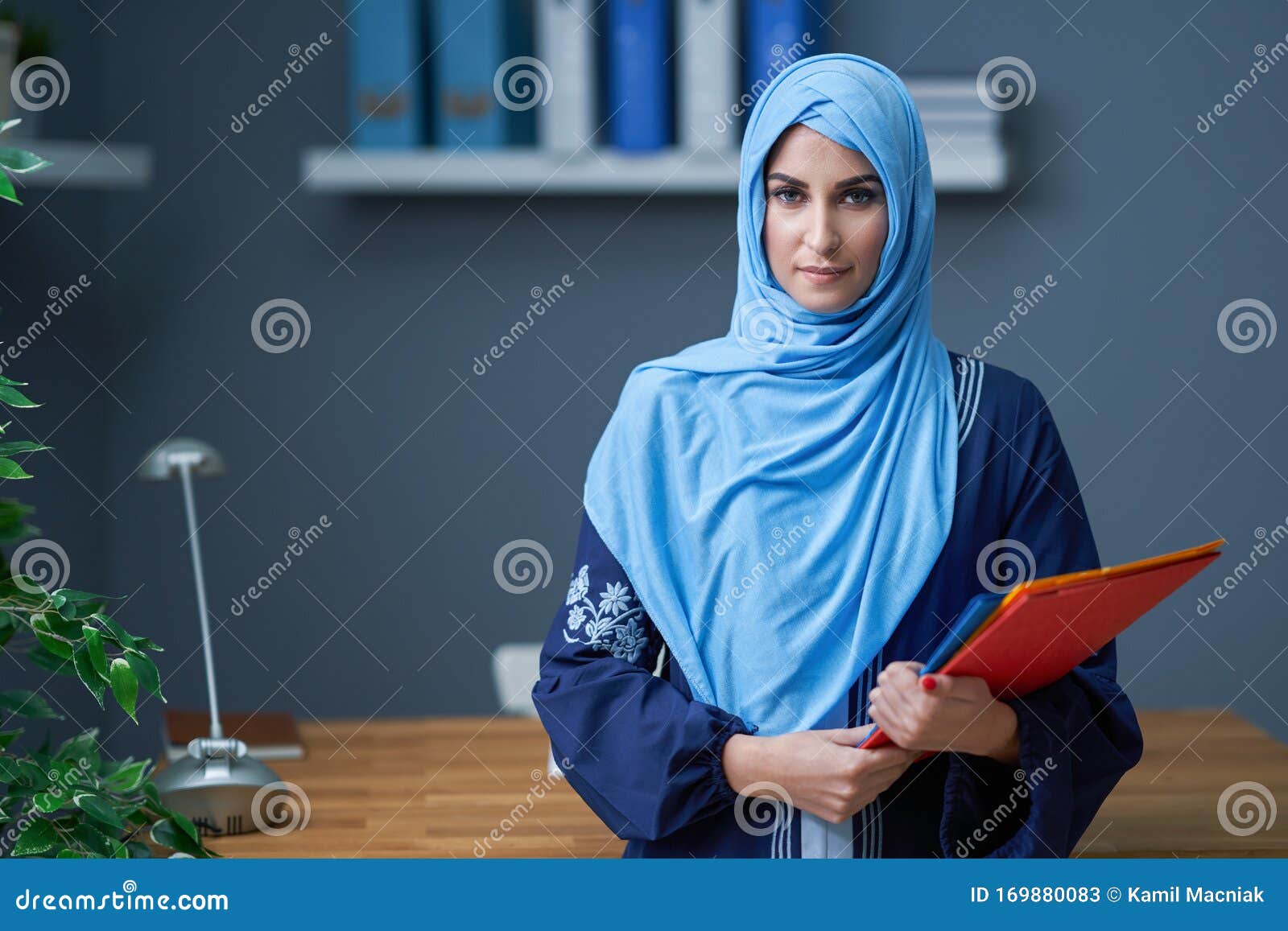 Muslim Female Student Learning at Home Stock Image - Image of reading ...