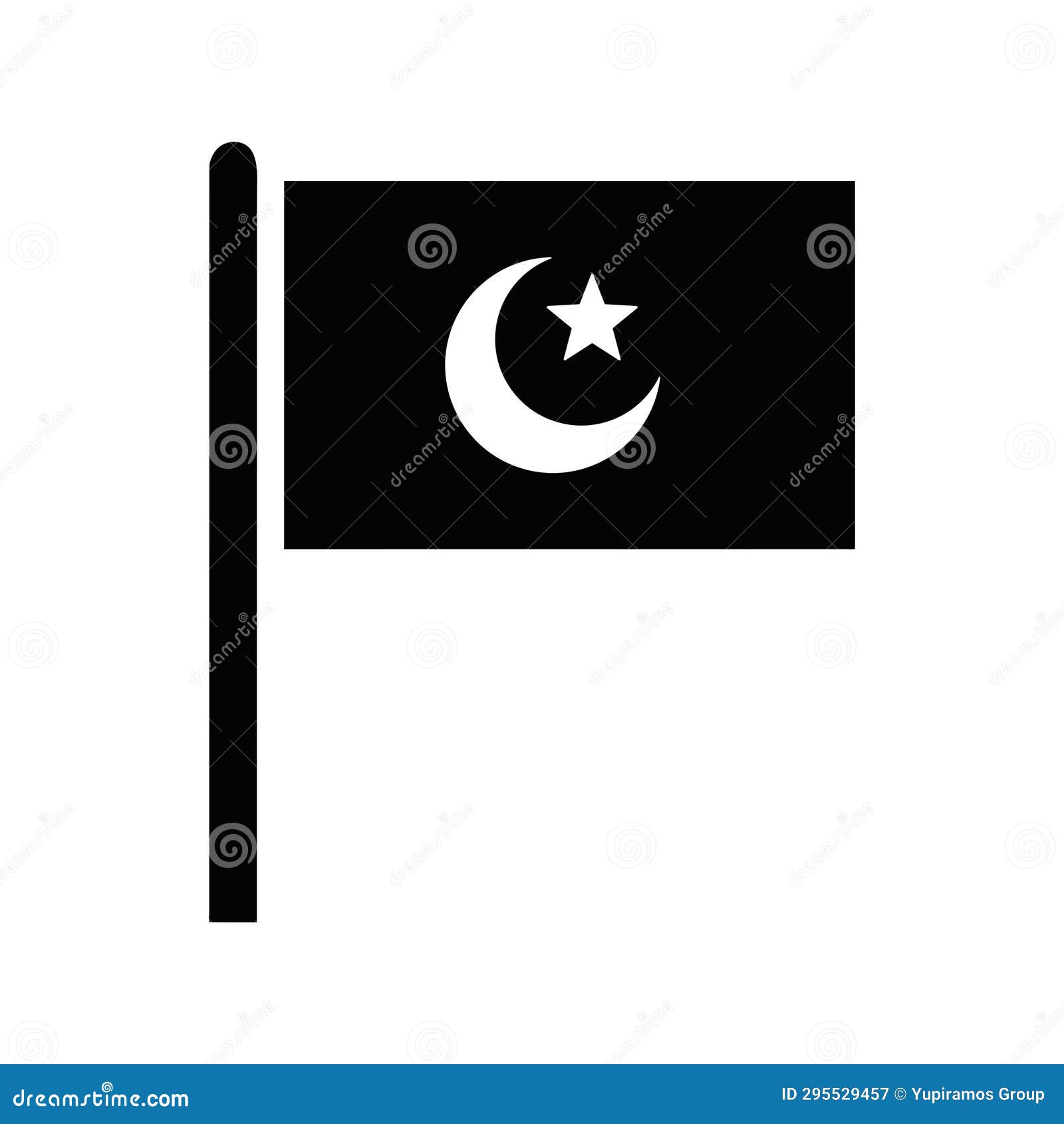 Muslim flag icon stock vector. Illustration of islamic - 295529457