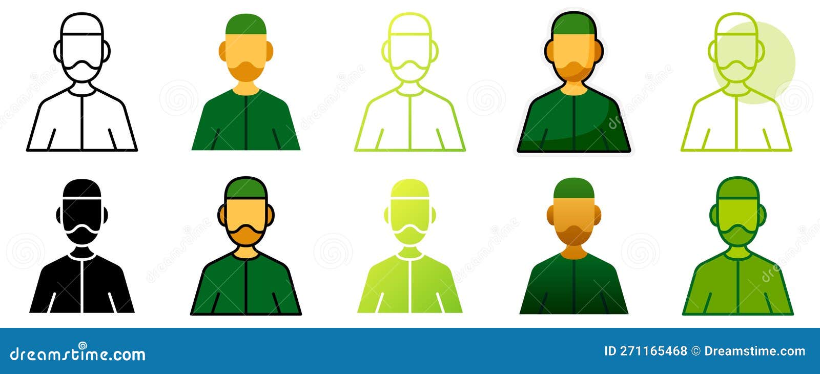 Muslim in Flat Style Isolated Stock Vector - Illustration of saudi ...