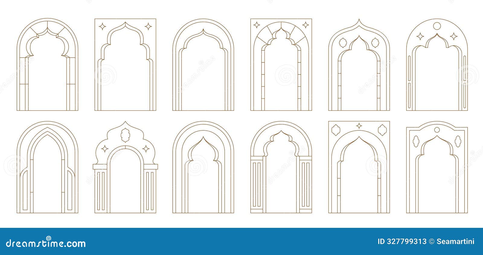 Muslim Frames, Ramadan Arabian Boho Arch Borders Stock Vector ...