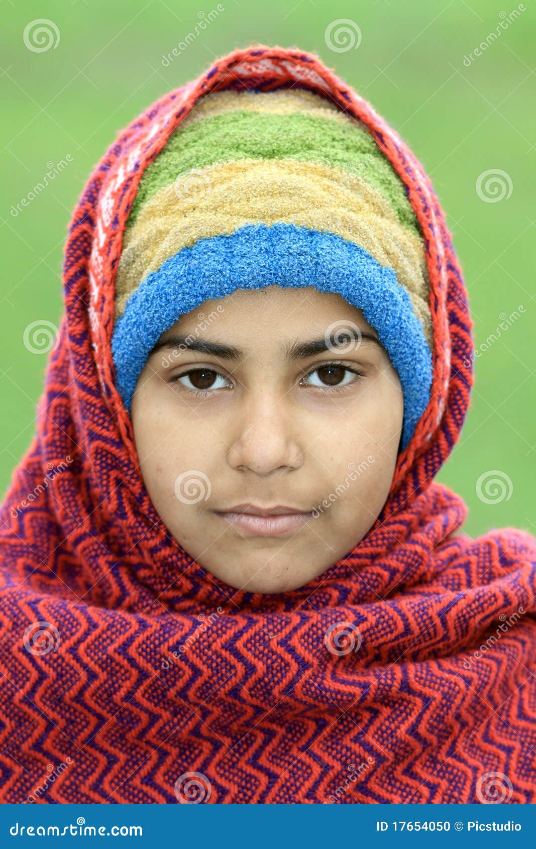 Muslim girl portrait stock photo. Image of colored, smiling - 17654050