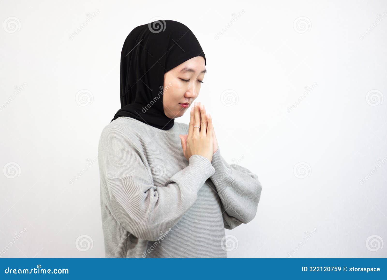 A Muslim Girl is Praying. Isolated on White Background Stock Image ... A Muslim Girl is Praying. Isolated on White Background Stock Image ...
