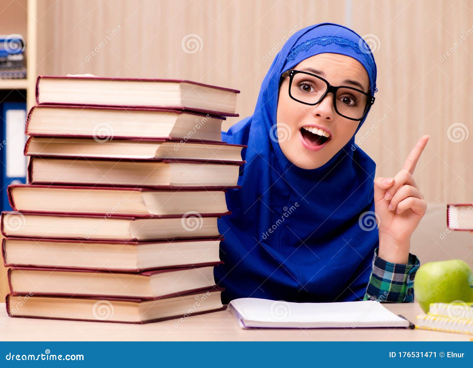 Muslim Girl Preparing for Entry Exams Stock Image - Image of koran ...