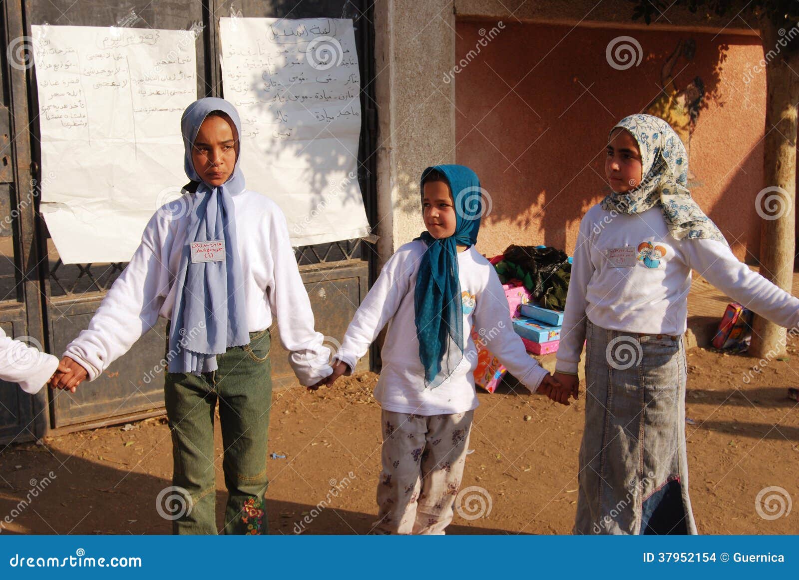 Muslim Girls Playing at School in Egypt Editorial Stock Image - Image ...