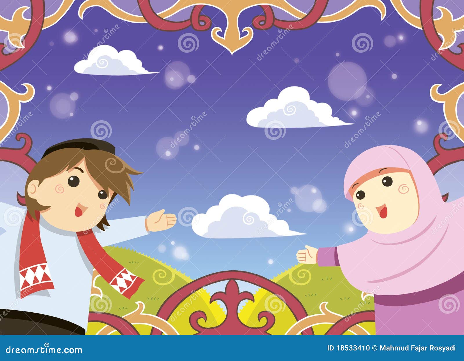 Muslim greeting card stock illustration. Illustration of card - 18533410