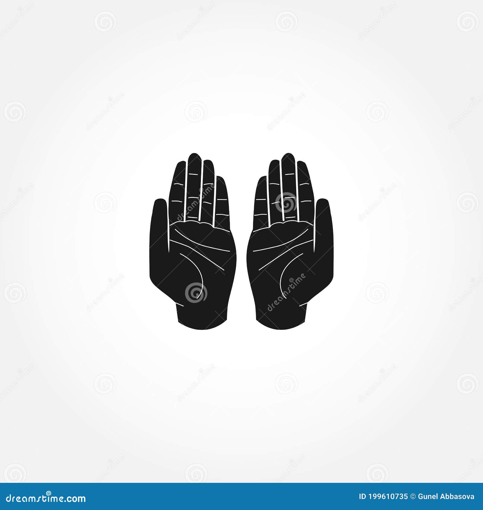 Muslim Hands in Pose of Praying Icon. Design Element Stock Vector ...
