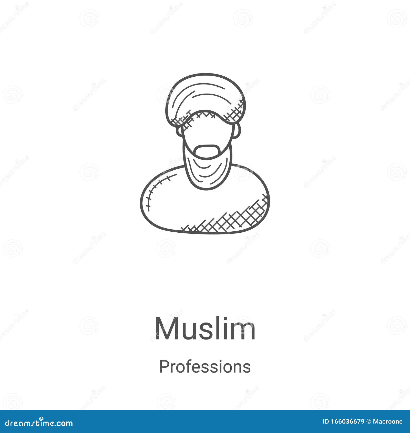 Muslim Icon Vector from Professions Collection. Thin Line Muslim ...