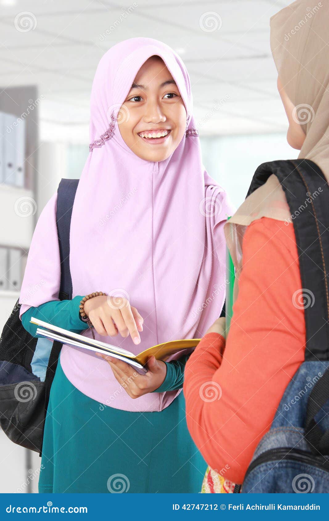 Muslim Kid Student Discussing Something in Classroom Stock Photo ...