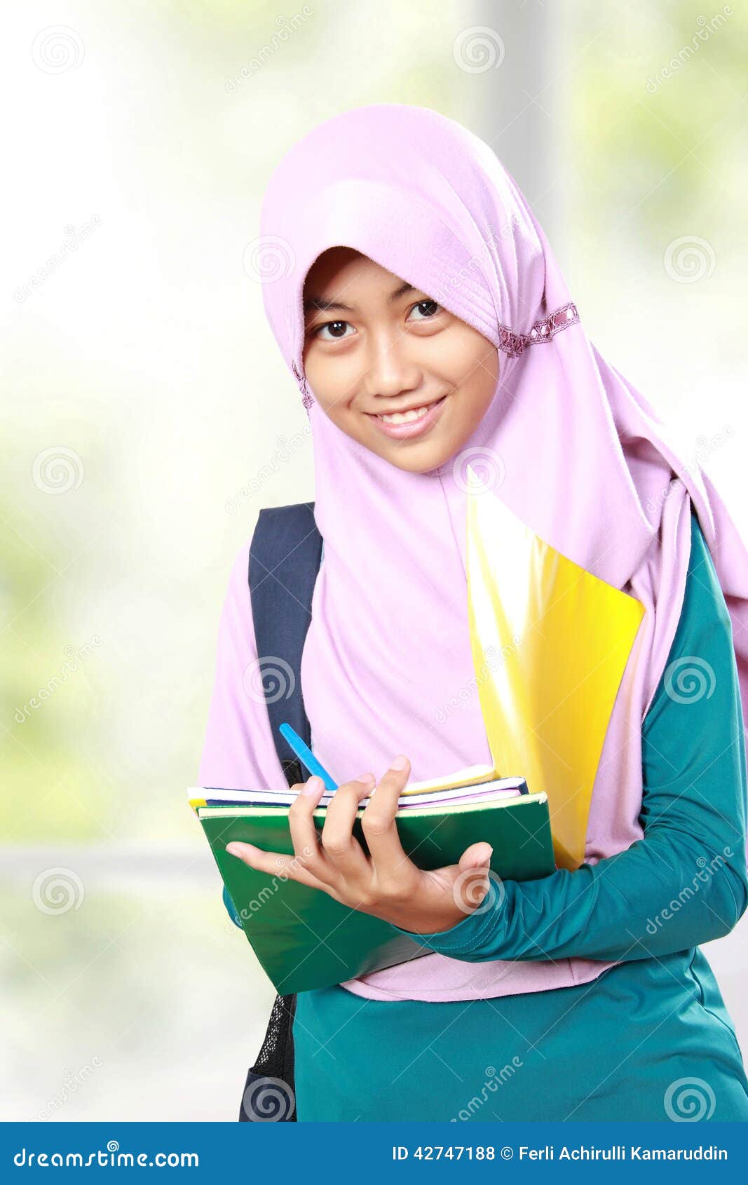 Muslim kid student study stock photo. Image of hold, scarf - 42747188
